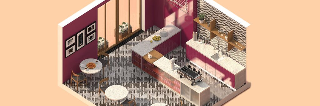 Kafe Tasarımı ve Restoran Tasarımı - 3D Konsept & Modelleme